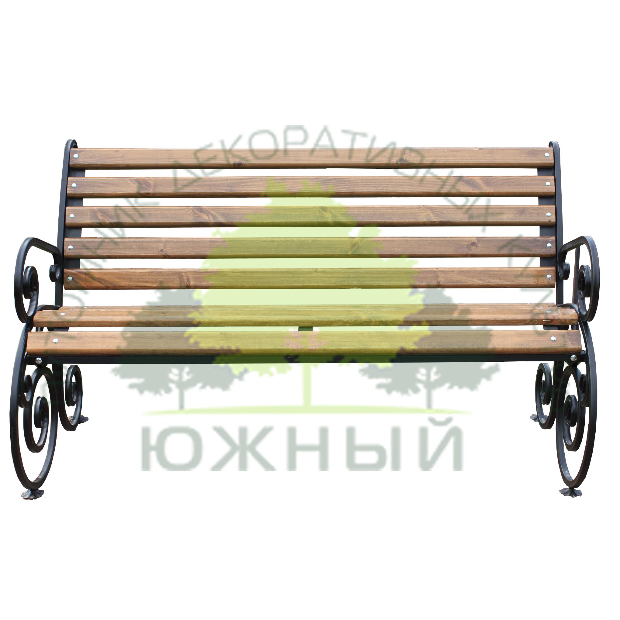 Скамейка садовая Эльвира - металл каркас, дерево сосна